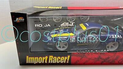 JADA IMPORT RACER TOYOTA SUPRA 1:18 BLUE EXTRA HOOD AND JADA IMPORT RACER TOYOTA SUPRA 1:18 BLUE EXTRA HOOD AND