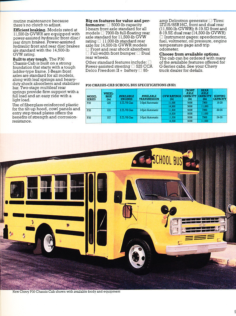 1990 Chevrolet School Bus 12-page Original Car Sales Brochure Catalog | eBay