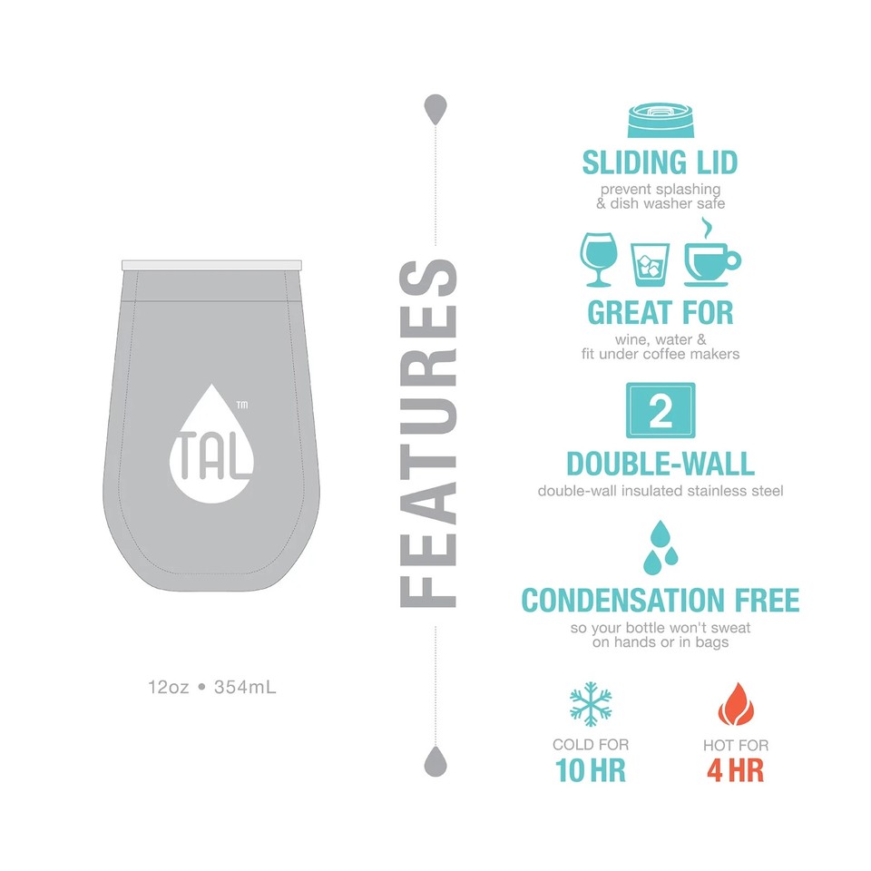 Mint Stainless Steel Ranger 26oz Bottle/ 12oz 2 Wine Tumblers by TAL | eBay