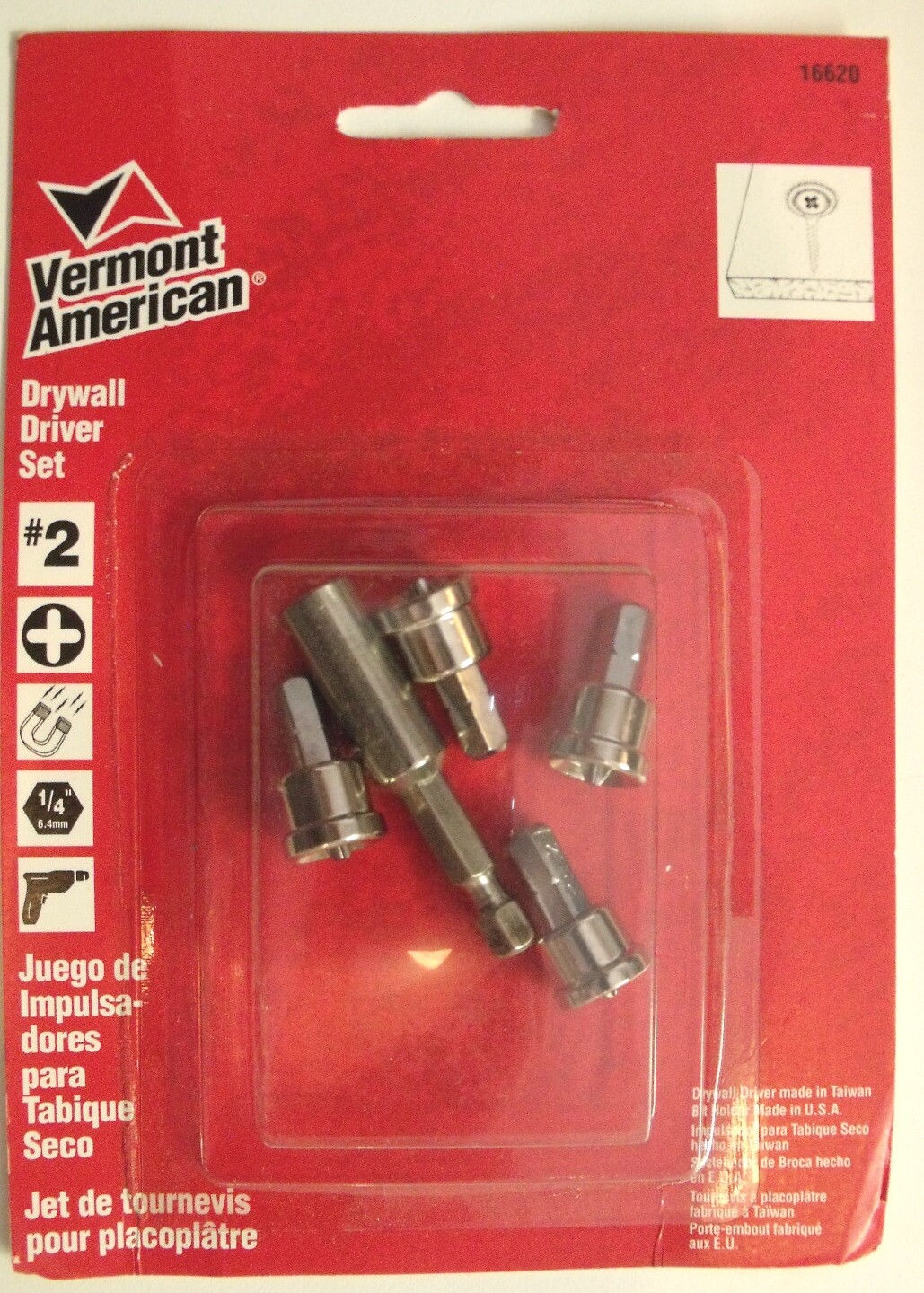 Vermont American 16620 5 Piece Drywall Bit Tip Set with Bit Tip Holder ...
