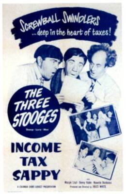 Income Tax Sappy Poster Three Stooges Moe Howard Shemp OLD MOVIE PHOTO ...