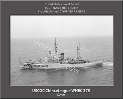 USCGC Chincoteague WHEC 375 Personalized Canvas Ship Photo Print Coast ...