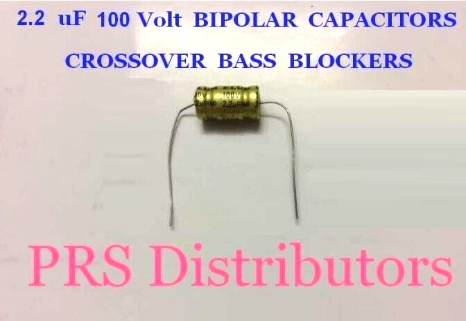 BIPOLAR CAPACITOR 2.2 uF 100 Volt BASS BLOCKER SPEAKER TWEETER ...