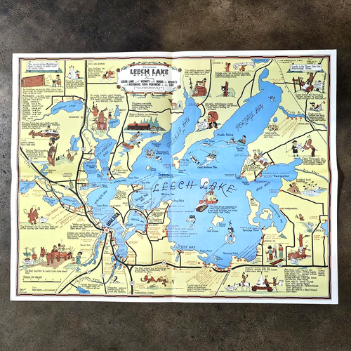 1940 Leech Lake Map Frank Antoncich Minnesota | United States | Vintage ...