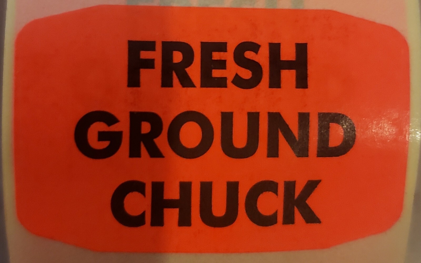 Fresh Ground Chuck Pricing Labels Orange 1"×2" 500 Stickers Per Roll | eBay