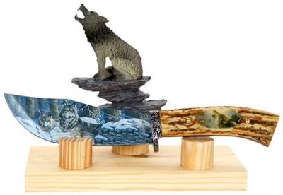 Wolf Collector Stag Hunting Knife with Display Stand - New in Box | eBay