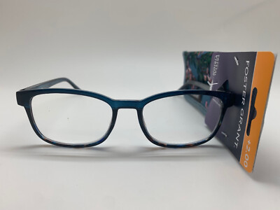 FG170 Foster Grant crystal vision Misha Blue 2.00 Reading Glasses ...