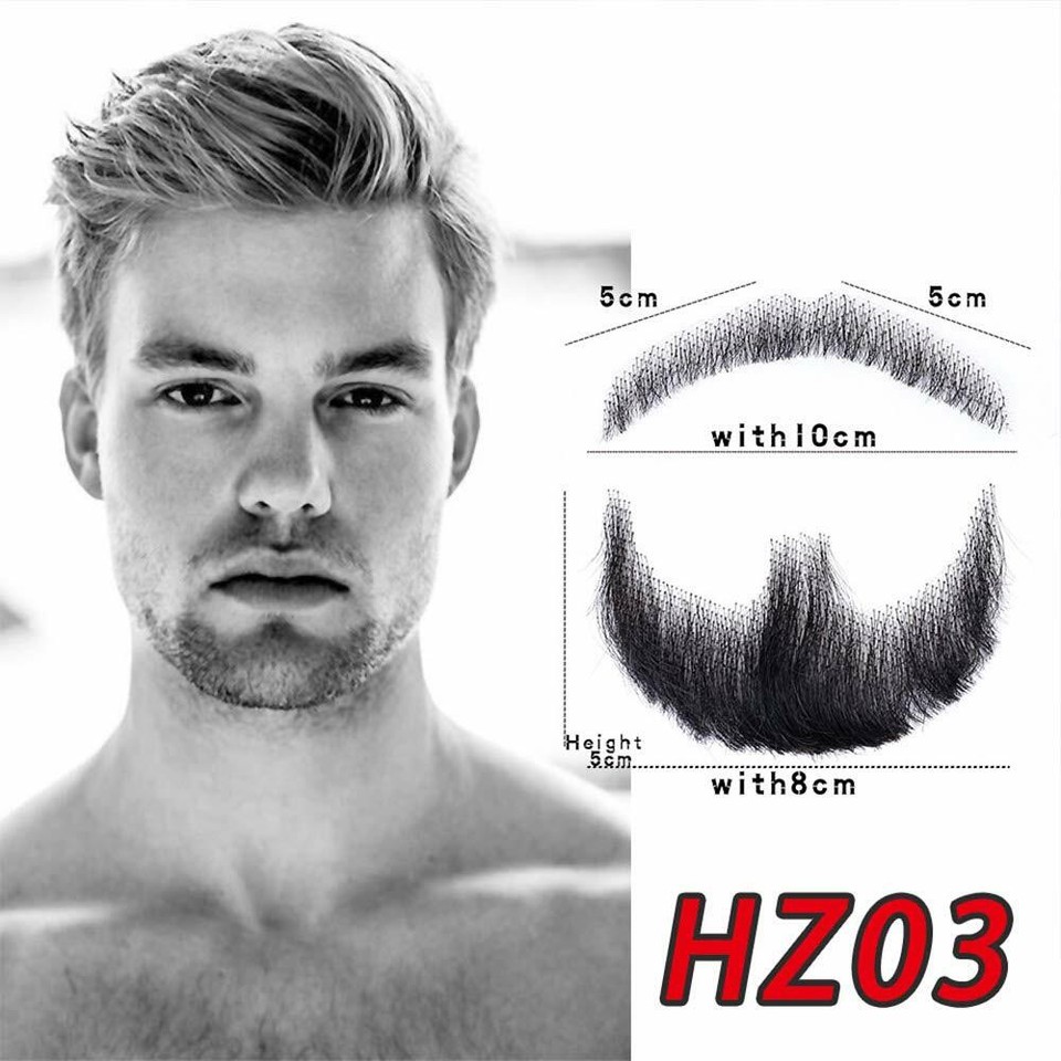 Fake Beard Hand Made Real Human Hair Lace Comfortable Invisible ...
