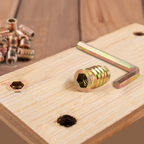 3/8-16 Threaded Inserts for Wood Nutsert Furniture Screw-in Nut 20mm ...