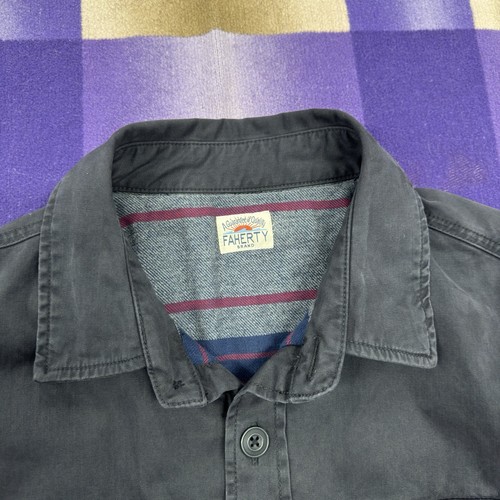 Faherty Blanket Lined CPO Mens Size L Shacket Utility Button Up | eBay