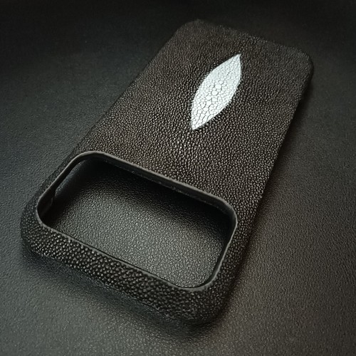 Genuine Stingray Leather Case For iPhone 17 Pro Max Air 16 Pearl Fish ...