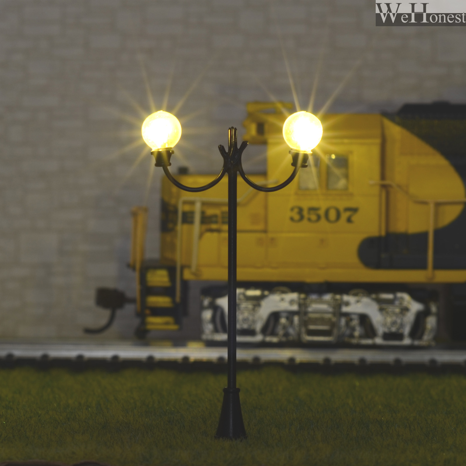 5 x Model Railway Train Lamp Post Street Lights HO OO Scale LEDs ...