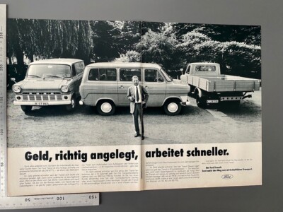 Ford Transit Kombi & Pritsche Original Vintage Werbung 1969 Reklame ...
