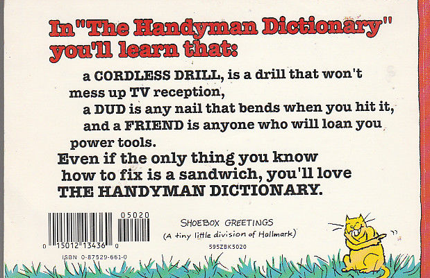 The Handyman Dictionary Janet Cleland Paperback very Good | eBay