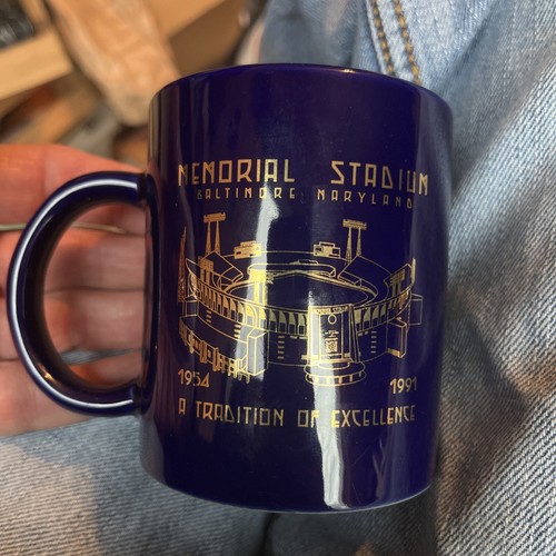 MEMORIAL STADIUM Baltimore MD Souvenir Mug 1954-1991 Cobalt Blue ...