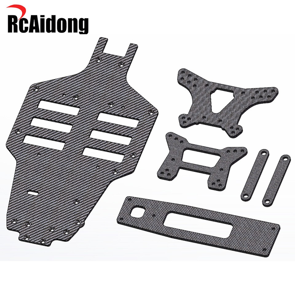 Carbon Lower Deck W/Damper Stay Upgrade Set for Tamiya Top Force/Top ...