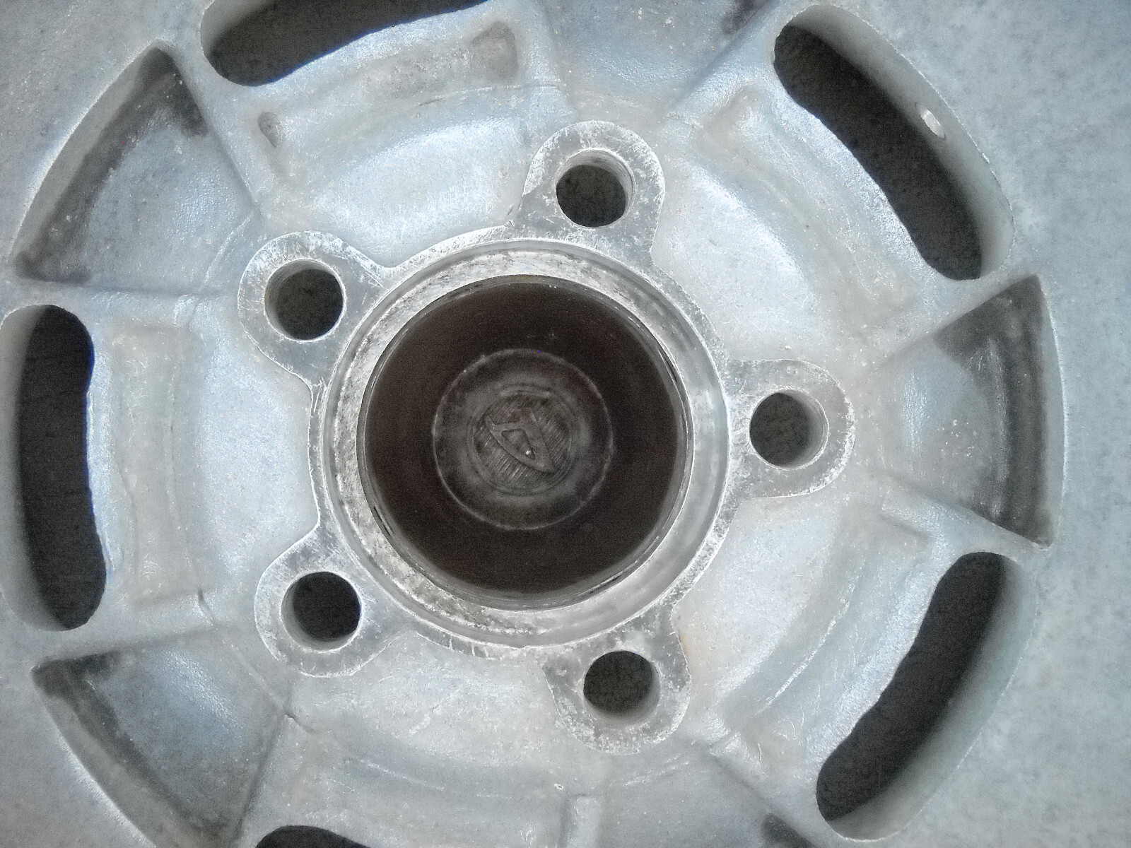 PAIR OF VINTAGE APPLIANCE PLATING 14"x7" ALUMINUM SLOT MAG WHEELS. GM 5 ...