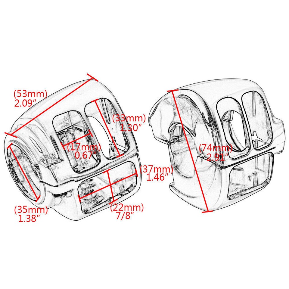 Switch Housing Cover Kit Cap Chrome For Harley Touring Sportster ...