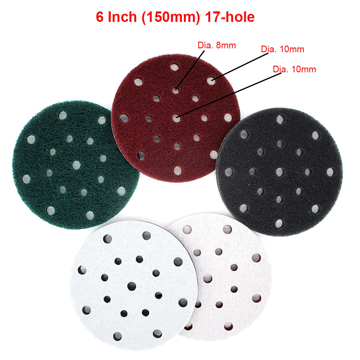 1" - 7" Hook Loop Scouring pad Nylon Fiber Sanding Discs Pads 240 ...