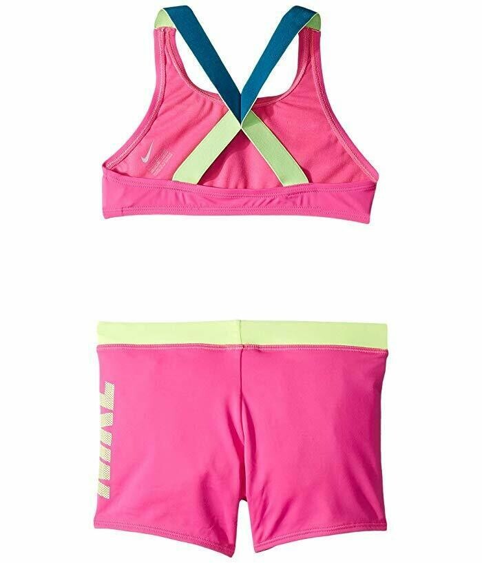 Nike L9222 Kids Rift Prism Cross-back Bikini and Shorts Girl’s Size L ...