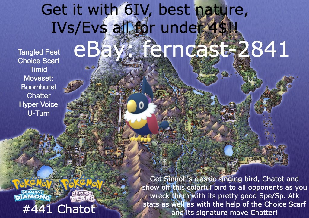 Chatot Pokemon Brilliant Diamond