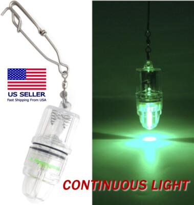 Deep Sea Fishing Light LED Green Continuous Squid Bait Nightlight Lure ...
