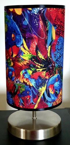 Bird lamp lorikeet touch lamp fabric shade Australian native bird with ...
