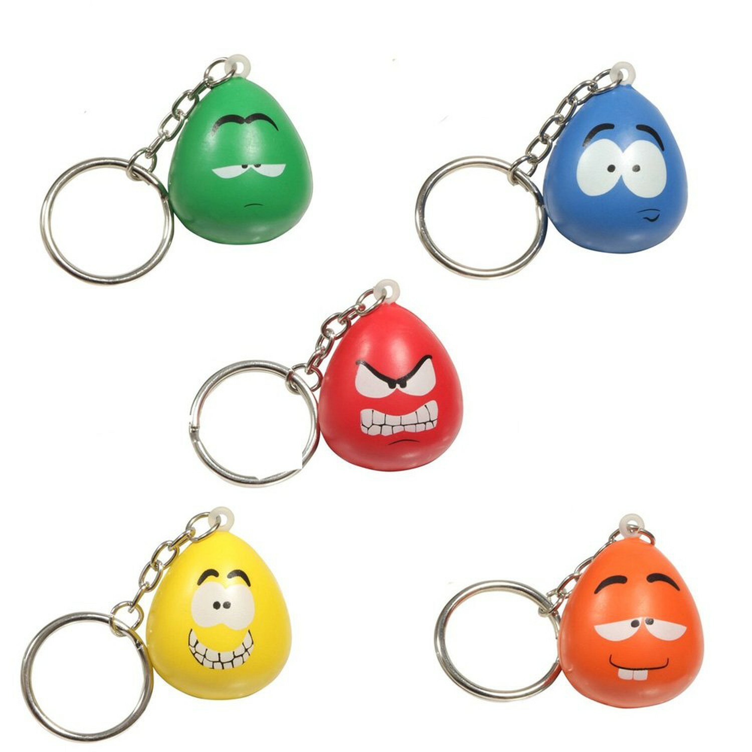 Mood Maniac Key Chain - Emotion Face Stress Relievers Set of 5 (Silly ...