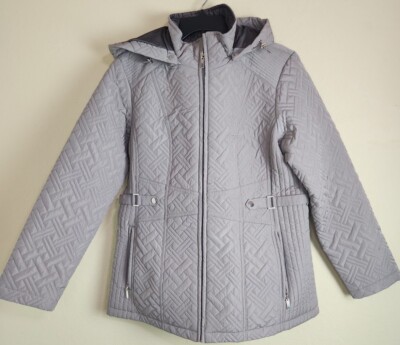 Giacca Women's Quilted Beige Tan Jacket Coat L Large Long Line ...