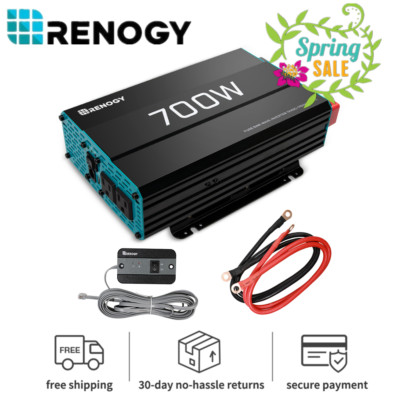 Renogy 700W Pure Sine Wave Inverter Remote Controller 12V DC to 120V AC ...