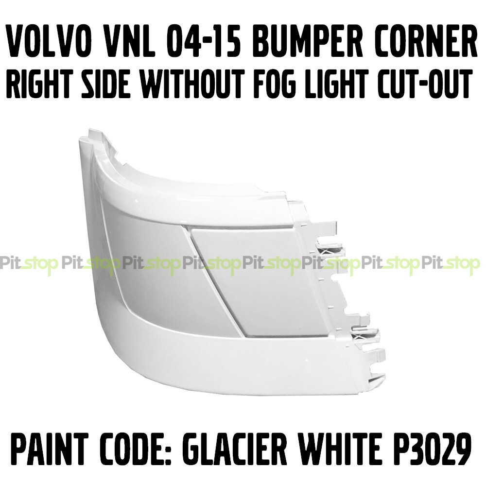 VOLVO VNL 04-15 BUMPER CORNER WITH NO FOGLIGHT PAINTED WHITE 82721516 ...