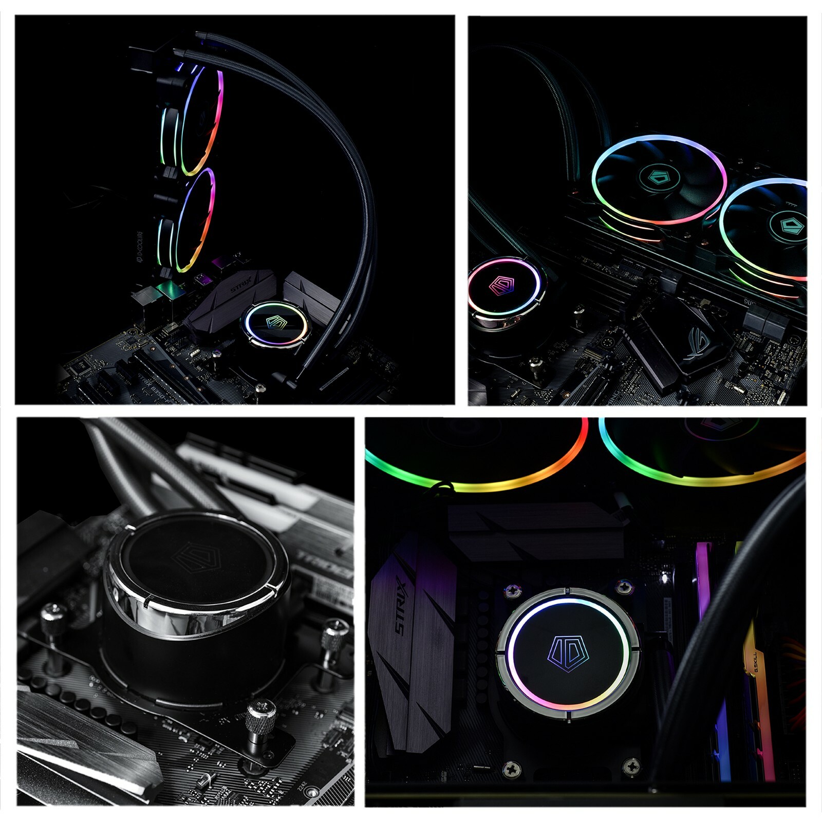 Liquid CPU Cooler Black 240mm Addressable RGB All-In-One Water Cooling ...