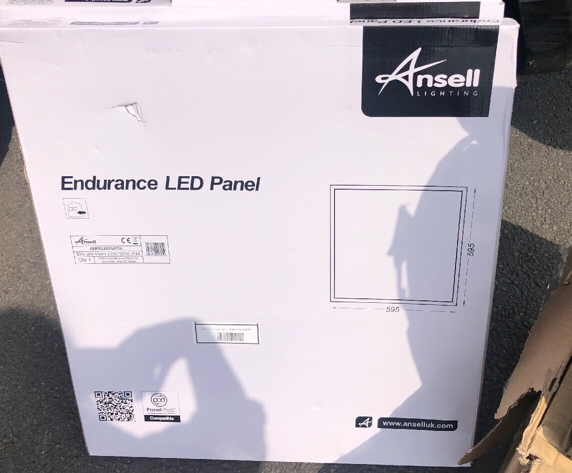 Ansell Endurance AERMLED/60/DL LED Recessed Panel 30W MAINS 230V IP44 ...