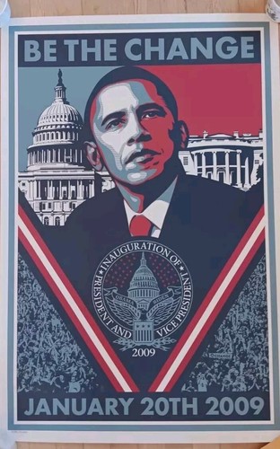Obama 2009 - Be the Change - Shepard Fairey - Hand Numbered Poster ...