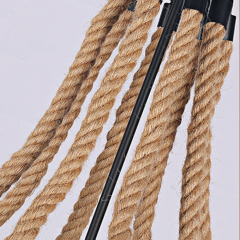 Farmhouse Barn Chandelier Ceiling Light Fixture Vintage Rope Pendant ...