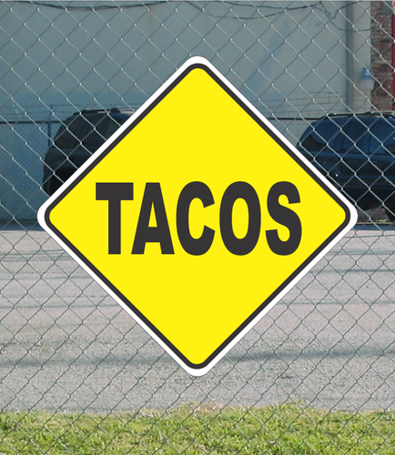 Yellow Tacos Metal Sign for Food Truck Mexican Restaurant Kitchen 12x12 ...