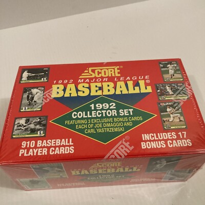 1992 SCORE BASEBALL COLLECTOR SET 910 Base + 17 Bonus Cards Sealed Box ...