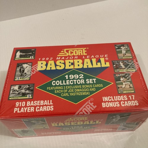 1992 SCORE BASEBALL COLLECTOR SET 910 Base + 17 Bonus Cards Sealed Box ...