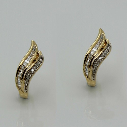 14k Yellow Gold Plated Women's J Stud Earring 1.75 Ct Baguette ...
