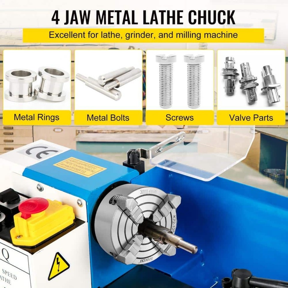 K72-125 Lathe Chuck 5 in.4-Jaw, Lathe Chuck Independent Reversible Jaw ...