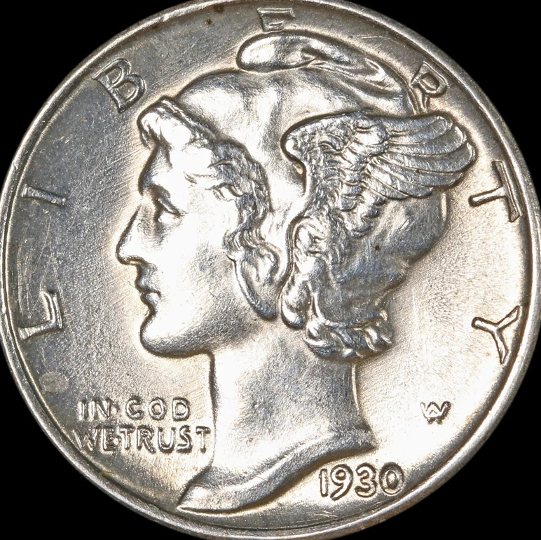 1930-P Mercury Dime - Full Split Bands 90% silver UNC.-FREE SHIPPING | eBay
