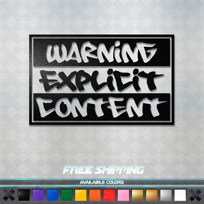 Warning Explicit Content Vinyl Decal Sticker - JDM Car Window Truck ...