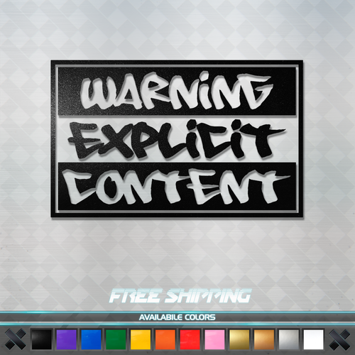 Warning Explicit Content Vinyl Decal Sticker - JDM Car Window Truck ...