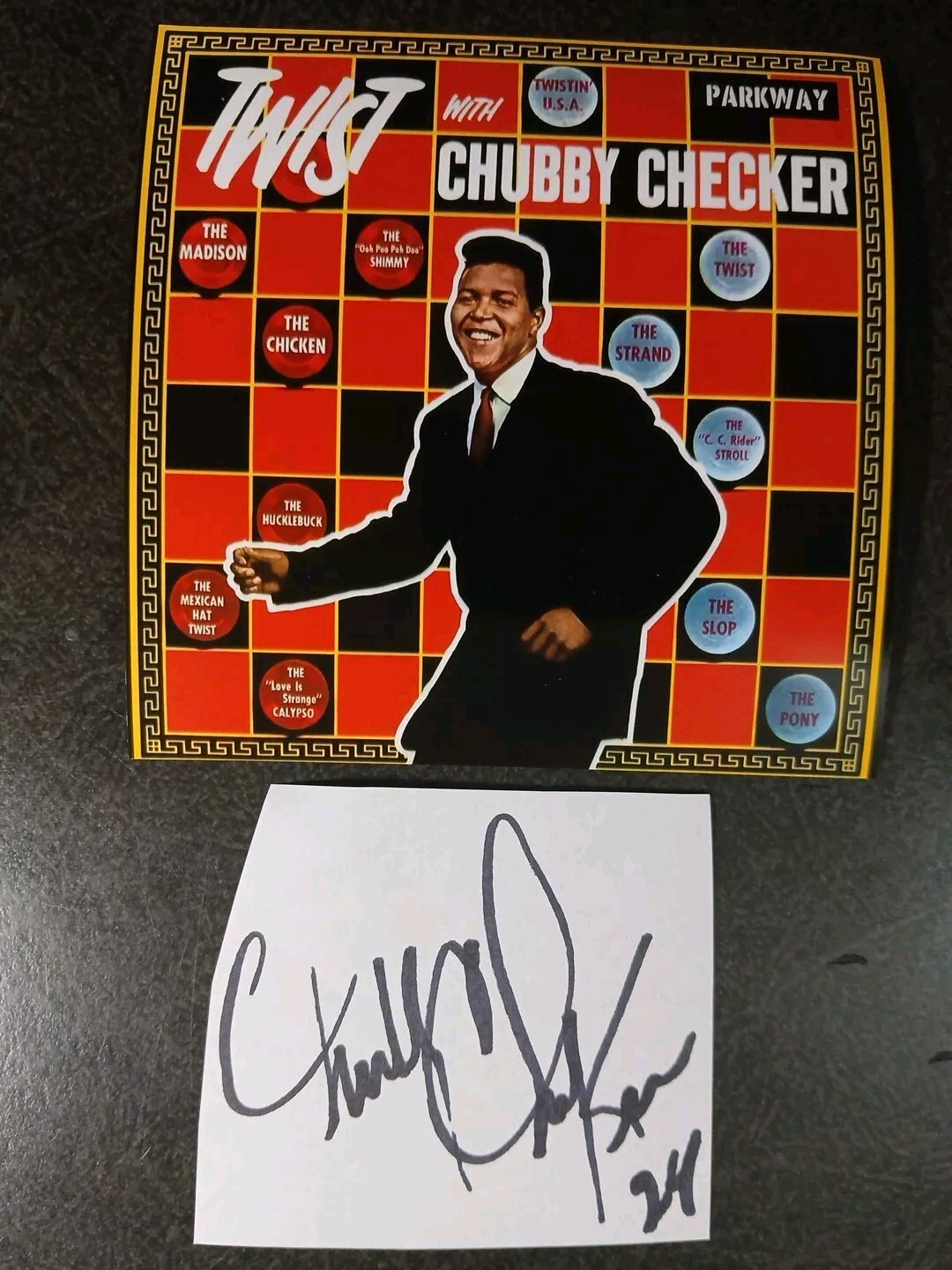 CHUBBY CHECKER Hand Signed Autograph CUT With 4X4 Photo -FAMOUS SINGER ...