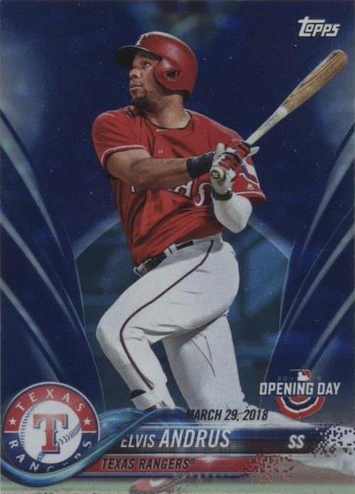 2018 Topps Opening Day - Elvis Andrus #101 Rainbow Blue Foil for sale ...