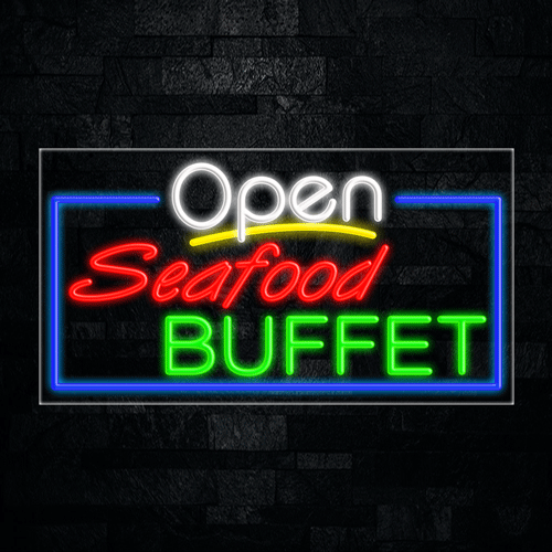 Seafood Buffet LED Neon Sign 33"L x 18"H #35851 | eBay