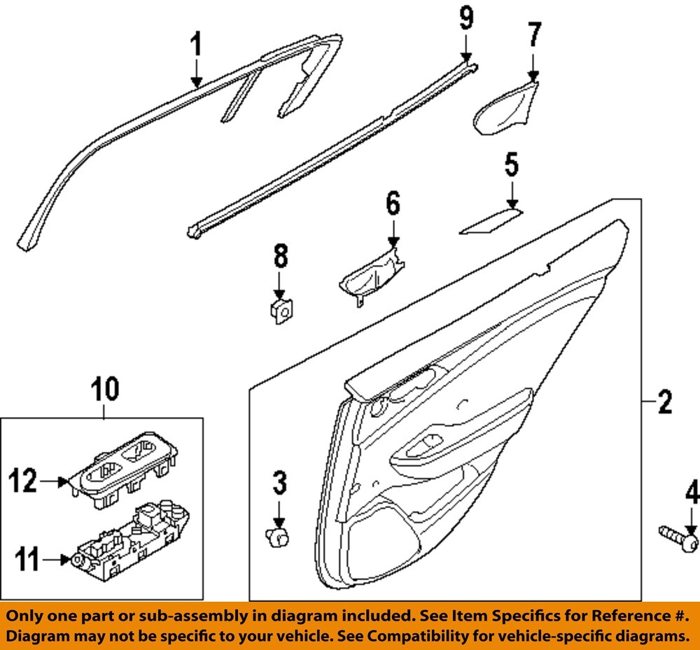 Kia OEM 2016 Sorento Interior-rear Door-door Trim Panel Fastener ...