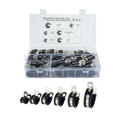 Car Rubber Insulated Cushion Clamp Stainless Steel Metal Cable Clamps ...