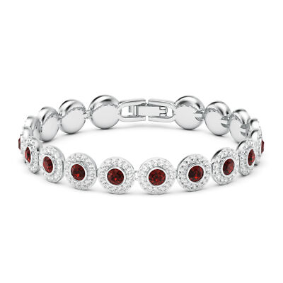 Angelic Tennis Bracelet with Ruby Red Austrian Crystal Bridal Wedding ...
