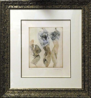 Jurgen Gorg "Vision" etching woman with custom framed #104 Hand Signed ...